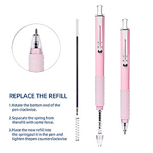 FULLPAD Black Ballpoint Pens, Retractable Medium Point 1.0mm Office Supplies Pen with Super Soft Grip & Metal Gold Clip, Smooth Writing Black Ink Journaling Pens, Gift Pen Set