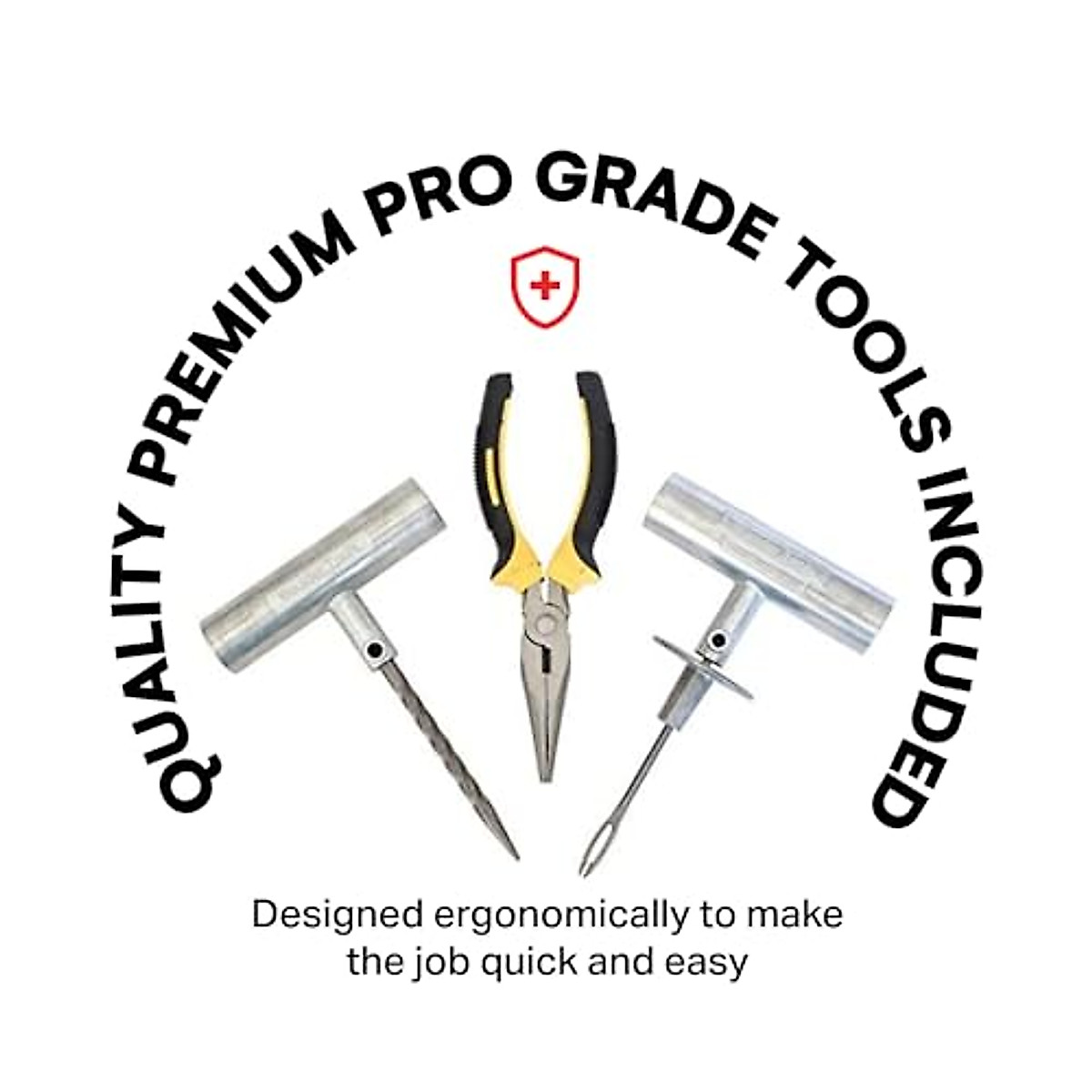 Boulder Tools Heavy Duty Tire Repair Kit - Flat Tire Puncture Repair Kit - Professional Tools for Quick and Easy Repair - Suitable Tire Plug Kit for Car, Truck, RV, Motorcycle, Tractor, and Trailer