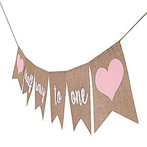 Half Way To One Banner - Half Birthday Banner, Its my 1/2 Birthday, Half Birthday Decorations, Burlap Birthday Banner, 6 Month Photo Prop,Best Birthday Party Supplies
