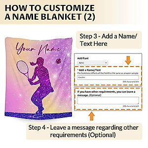 Personalized Girls Blanket Gifts- Tennis Throw Blanket for Women Kids Teens- 50x60 Inches Pink Soft Fuzzy Sport Blankets for Nap Couch Sofa Bed- Custom Tennis Lovers Gifts