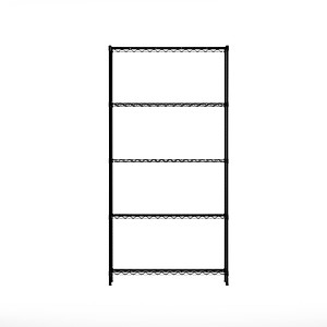 Furinno Wayar Metal Storage Shelf Rack, 5 Tiers, 36-Inch, Black