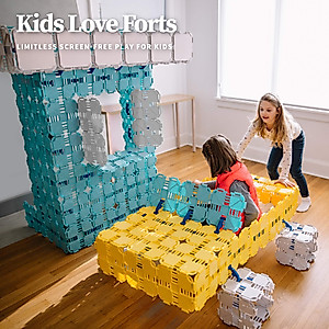 Fort Boards: Fort Building Kit | Jumbo Blocks - Kids Building Toys | 90 Piece Set: Gray