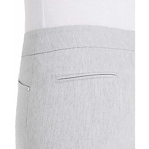 Hilary Radley Womens Pull On Ankle Pant (Heather Light Gray, X-Large)