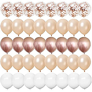 Blush Balloons Garland Arch Kit Retro Pink Double-Stuffed Nude Gold White Balloons Latex Balloons for Bridal Baby Shower Bachelorette Birthday Wedding Decorations