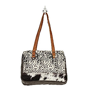 Myra Bag Spencer Upcycled Canvas & Cowhide Leather Bag S-1246