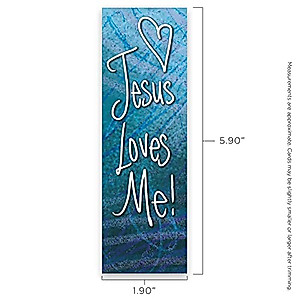 Jesus Loves Me, Ephesians 3:18, Bulk Pack of 25 Christian Bookmarks for Kids, Childrens Bible Verse Book Markers, Sunday School Prizes with Memory Verses, Scripture Gifts for Kids & Youth