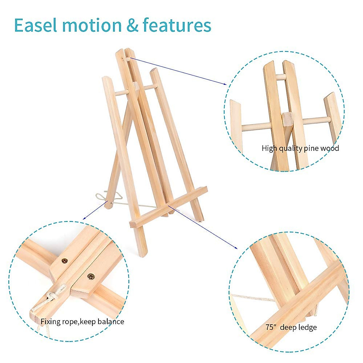 16 inch Tabletop Display Artist Easel Stand, Art Craft Painting Easel, Wooden Easel Apply to Kids Artist Adults Students Classroom Etc.