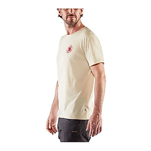 Fjällräven 1960 Logo T-Shirts for Men Offers Crew Neckline, Soft Cotton Construction, and Screen Print Graphic at Front Chalk White MD One Size