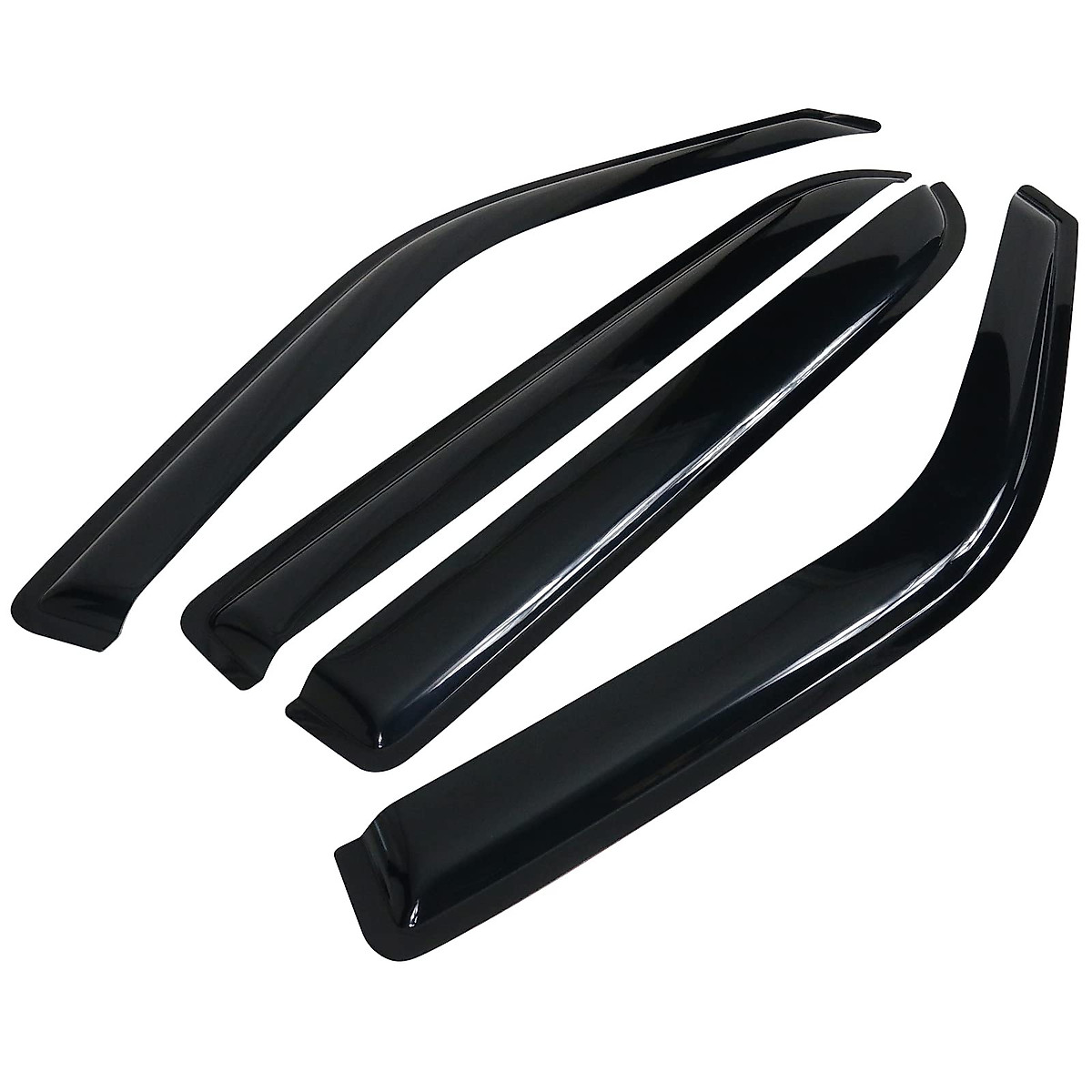 IKON MOTORSPORTS Tape On External Window Visor, Compatible with 1997-2017 Ford Expedition 1998-2017 Lincoln Navigator, Acrylic Smoke Tinted 4PCS Sun Rain Shade Guard Wind Vent Air Deflector