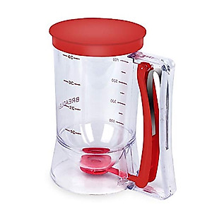 BBSTARZ Batter separator Cupcakes Pancakes Cookie Cake Waffles Batter Dispenser cookie separator batter Cream Speratator Cup Measuring Baking Tools (Red)