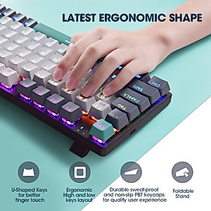 Wireless Mechanical Keyboard,Triple-Mode 2.4G/USB-C/Bluetooth Gaming Keyboard with RGB Backlit,Efficient Numeric Pad,Red Switches,94 Keys Metal Base PBT Compact Quiet Wired Keyboard for PC Mac iPad