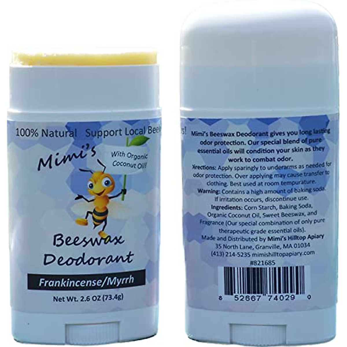 Mimi's Beeswax Deodorant Frankincense and Myrrh, 2 pack