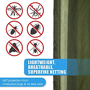 Gold Armour Hammock Bug Net - Mosquito Net for Hammocks - Premium Quality, Mesh Hammock Netting, Camping Accessories for Camping Hammock - Essential Camping Gear