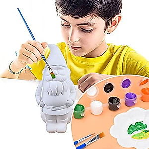 Garden Gnome Statue Paintable Gnome Figurines Ornament Creative Paint Your Own Garden Gnome Craft Activity for Outdoor Children Decorative Ornament