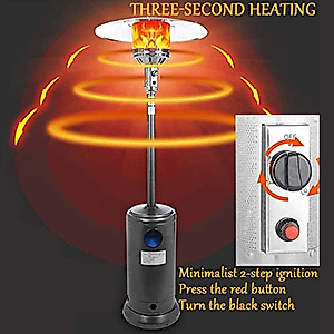 UEIDIHI Portable Outdoor Heater, 50,000 BTU Tabletop Patio Heater with Wheels, Propane Gas Heater with Triple Protection System, Suitable for Garden, Patio