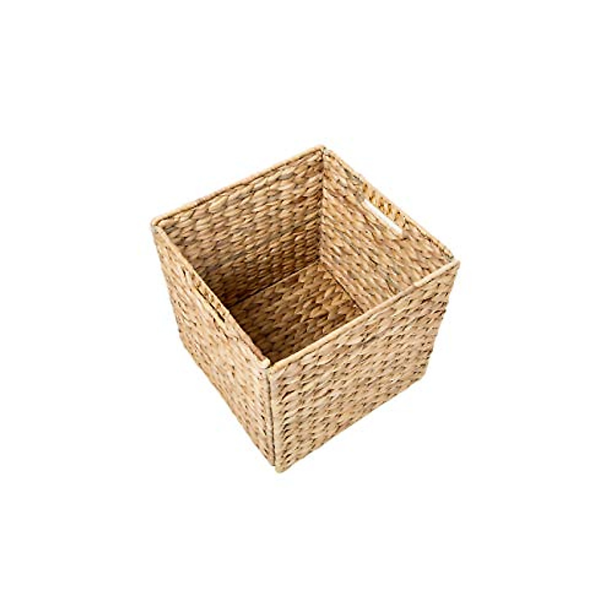 Trademark Innovations Foldable Hyacinth Storage Baskets with Iron Wire Frame (Set of 4)