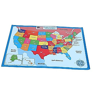 2 Sheets United States map poster US map supplies playroom decor supply accessories accessory supply Cartoon flip chart synthetic paper Operitacx