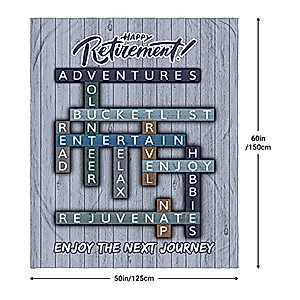 Retirement Gifts for Men Women 2023, Happy Retirement Throw Blanket 50”x60”, Gifts for Retired Dad Mom Grandpa Grandma Coworker Friends Nurse Teacher Doctor, Flannel Fleece Soft Warm Bed Blanket