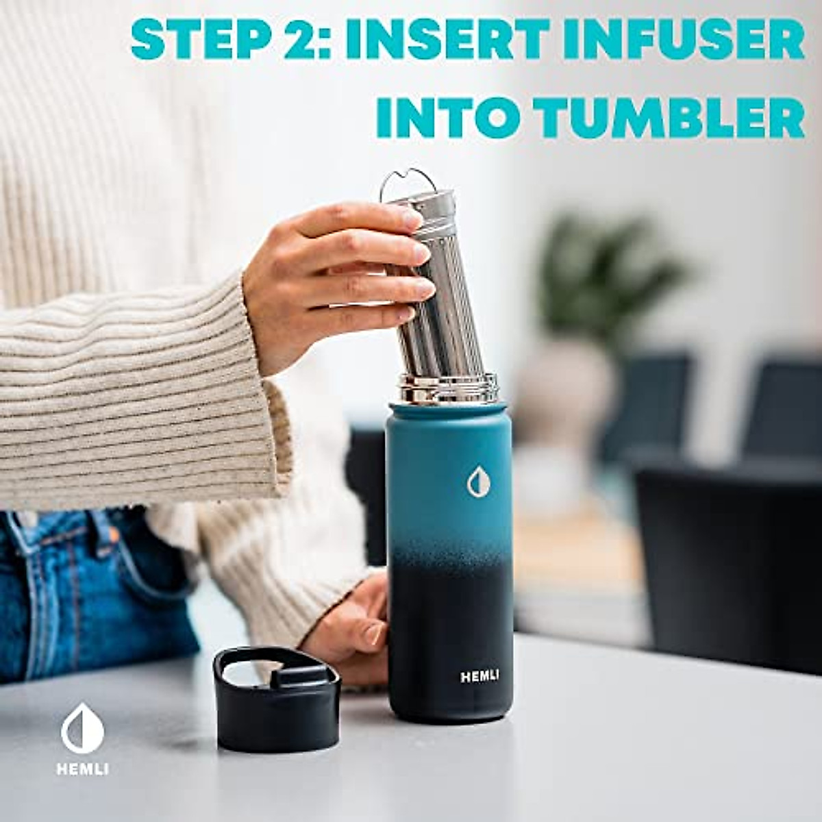 Hemli Cold Brew Bottle Coffee Maker, 18 oz Insulated Portable Cold Brew Cup To-Go Coffee Tumbler, Cold Brew Travel Mug with Stainless Steel Filter, Leakproof, Airtight, Rustproof