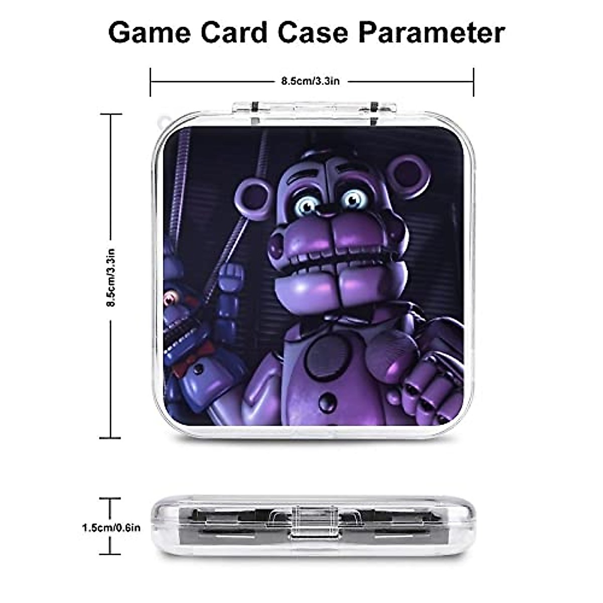 F-NAF Game Card Case Compatible with Switch Games - 12 Slots Storage Box, Slim and Portable Protective Shell Storage Bag.