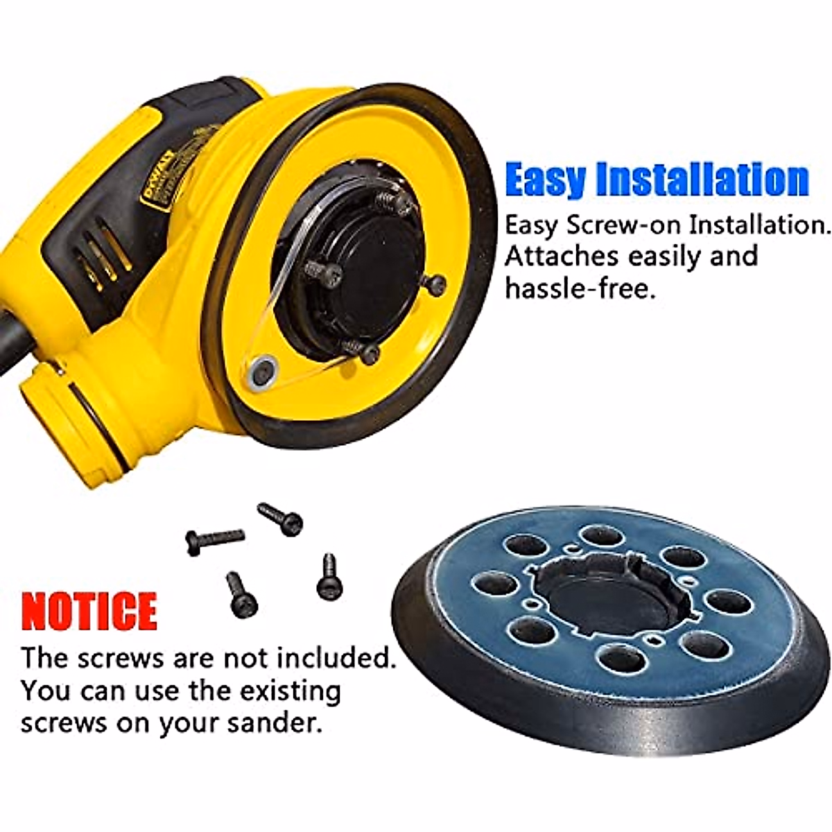 Replacement Sander Pad for DeWalt DWE6423/6423K, DWE6421/6421K, DCW210B Random Orbital Sander - 5" Hook-&-Loop Sadner Pad