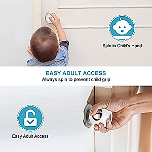 Door Knob Safety Cover for Kids (4 Pack) New Shape & Structure Design Child Door Knob Covers Prevent Children from Opening Doors Baby Safety Door Knob Locks Fit Most Knobs