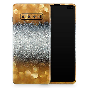 DesignSkinz Gold and Silver Unfocused Orbs of Glowing Light Protective Vinyl Decal Wrap Skin Cover Compatible with The Samsung Galaxy S20 (Screen Trim & Back Glass Skin)
