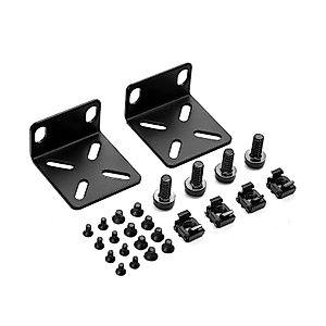 PhyinLan Rack Mount Kit for 17.3 inch Switches, Adjustable Rack Ears for Buffalo Tech, Cisco, NETGEAR,Dell, D-Link, Linksys and TRENDnet Products, Adjustable Hole Distance 14-29mm