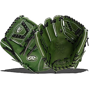 Rawlings | HEART of The HIDE Baseball Glove | Right Hand Throw | 11.75" - 2 Pc. Solid Web | Military Green