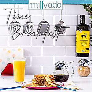 Millvado Syrup Dispenser, Restaurant Style Glass Honey or Maple Syrup Dispenser,10 Ounces, Dishwasher Safe