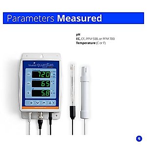 Bluelab MONGUACON Guardian Monitor Connect for pH, Temperature, and TDS in Water with Data Logging (Connect Stick not Included), Nutrient Meter for Hydroponic System and Indoor Plant Grow White