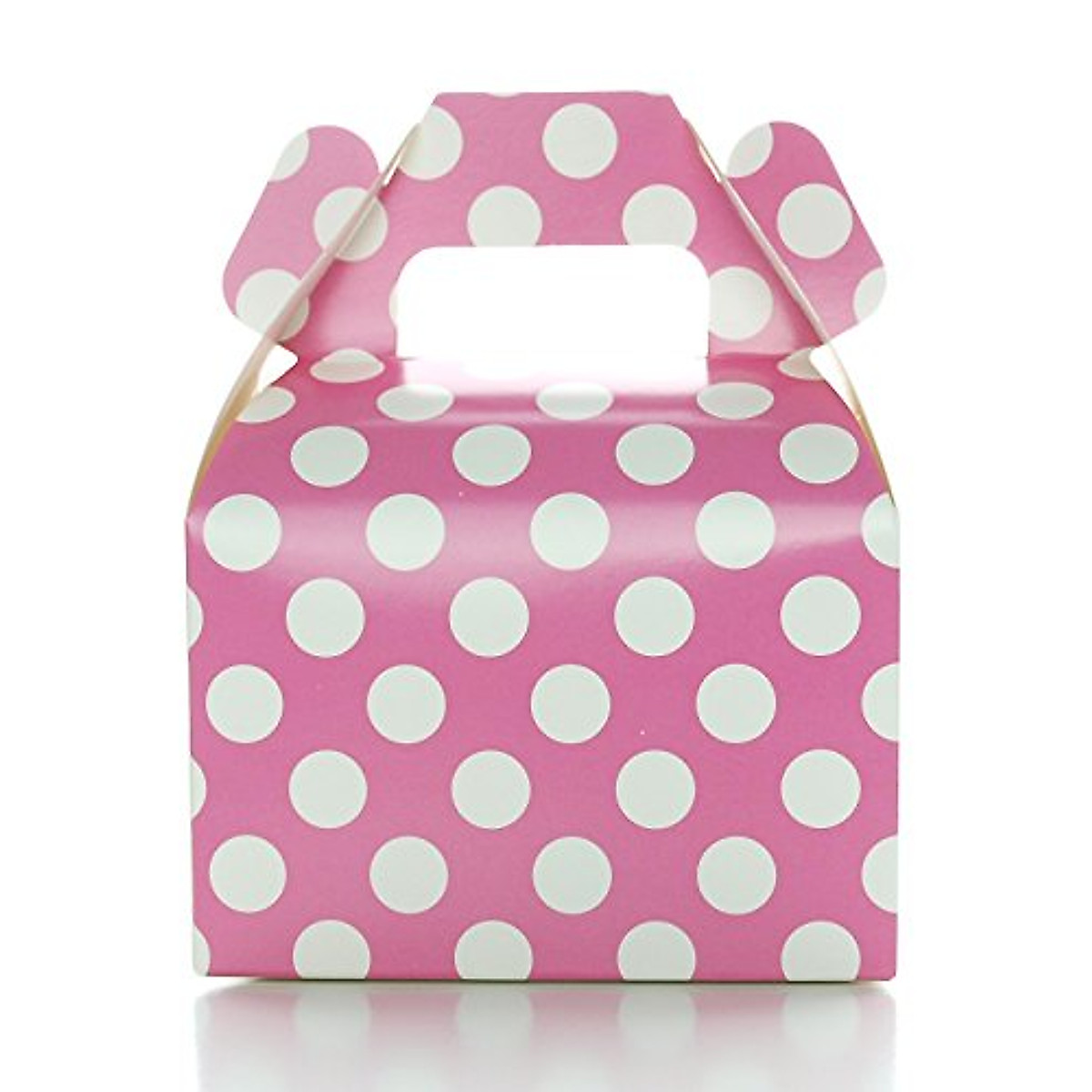 Food With Fashion Hot Pink Polka Dot Favor Boxes (12 Pack) - Small Candy Favor Boxes, Bright Pink Boxes, Party Supplies