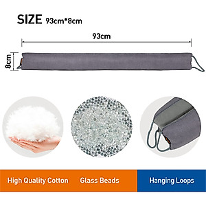 MAGZO Door Draft Stopper 36 Inches Length x 4 Inches Width, Weighted Under Door Noise Blocker, Gray