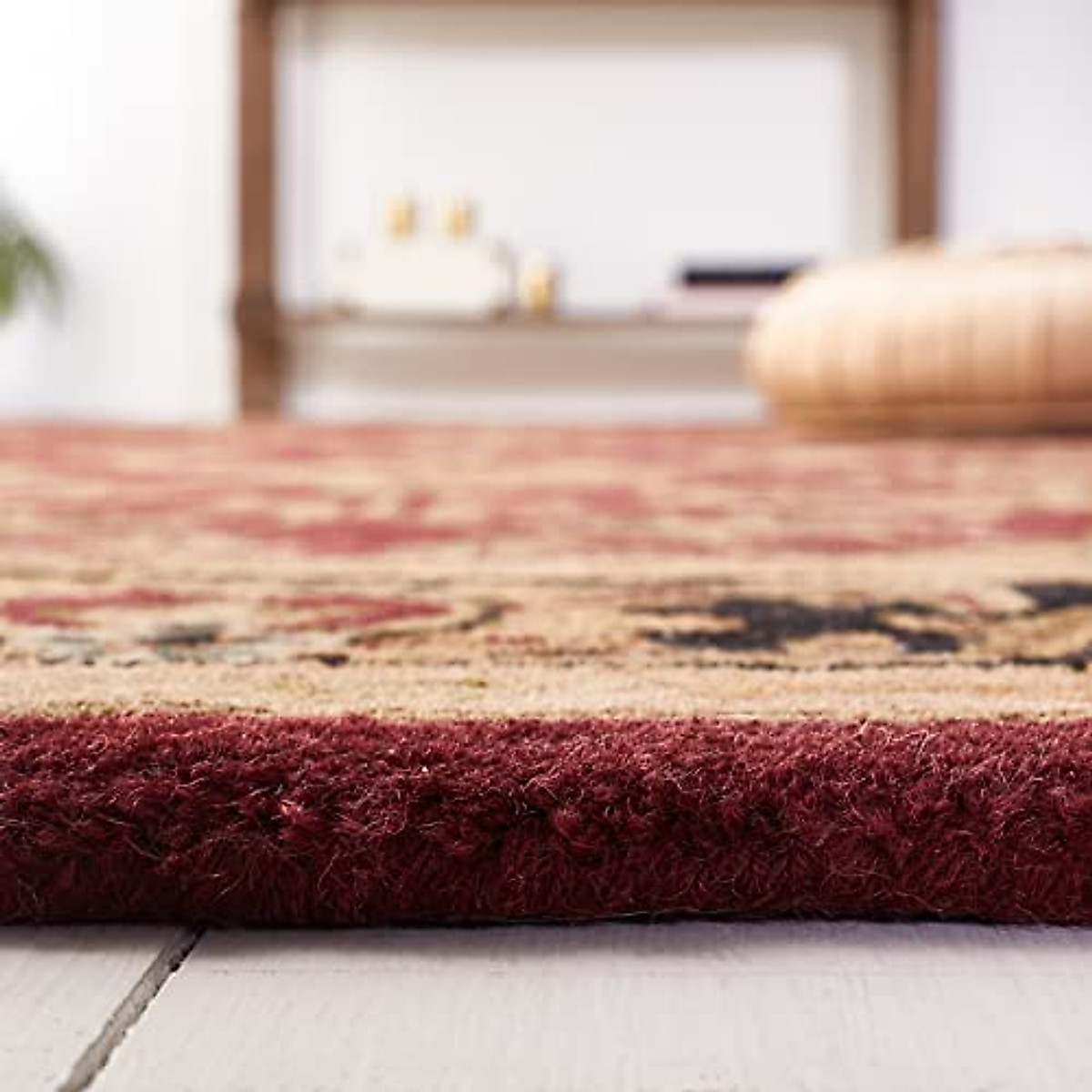 SAFAVIEH Heritage Collection Runner Rug - 2'3" x 6', Red & Black, Handmade Traditional Oriental Wool, Ideal for High Traffic Areas in Living Room, Bedroom (HG628C)