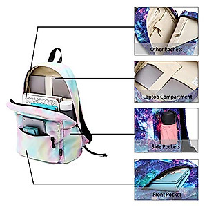 abshoo Lightweight Water Resistant Tie Dye Backpacks For Teen Girls Women School Bookbags (Tie Dye)