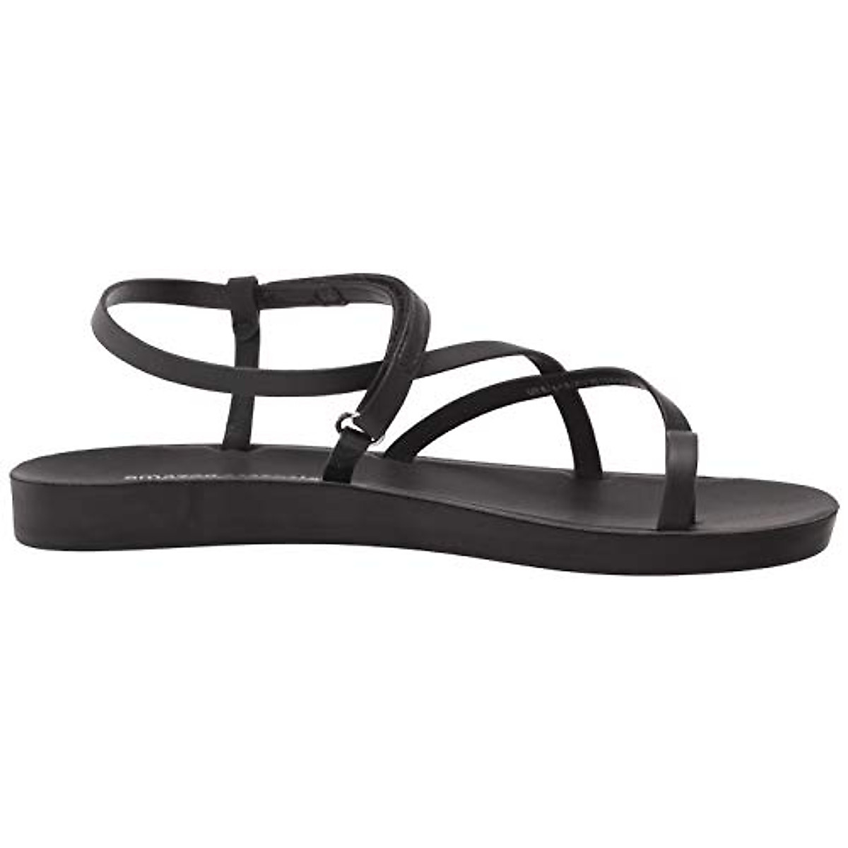 Amazon Essentials Women's Strappy Footbed Sandal, Black, 7.5