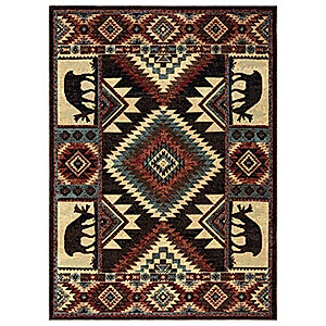 Home Dynamix Buffalo Southwest Rustic Area Rug, Brown/Red, 5'2"x7'2", Rectangular