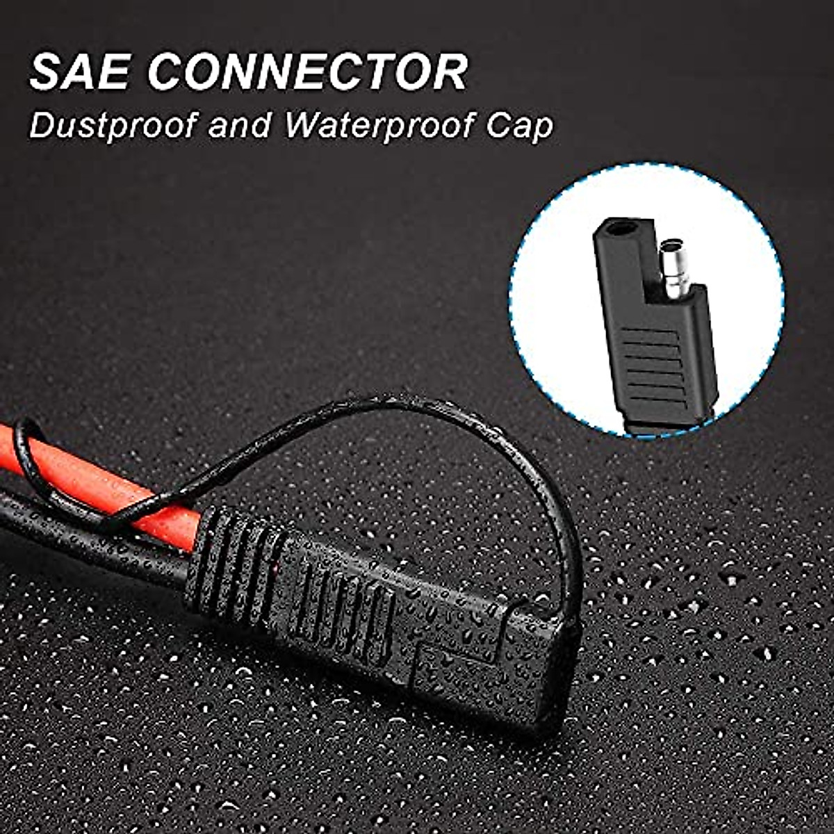 Solar Panel Extension Cable,10AWG SAE PV Extension Cable to Solar Panels with SAE to SAE Polarity Reverse Adapters, 11.81inch (LUSZDDBAOLU-216201)