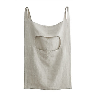 Amazhiyu 100% Linen Door Hanging Laundry Hamper Bag, 19x27 Inches (Linen)
