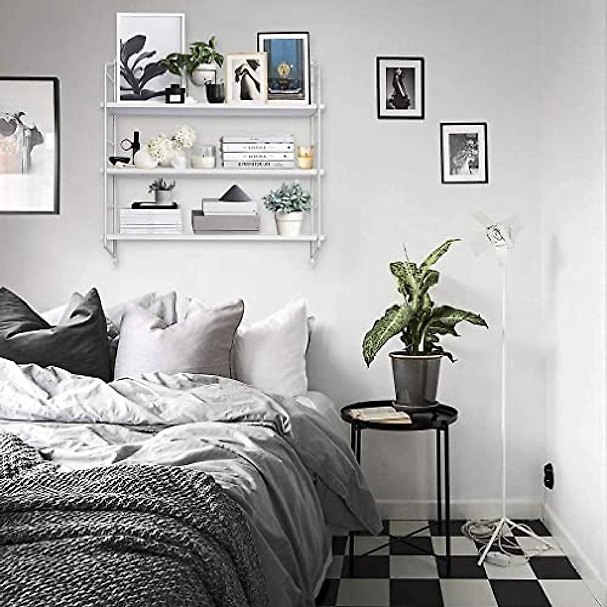 BOLUO White Wall Shelf - Garage Storage System Shelves Modern Bathroom Decor Bedroom Living Room Kitchen 24 inches Long (610-W)