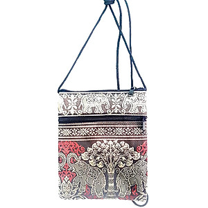 Thai Elephant Crossbody Bag Hmong Hill Tribe Hippy EB2 (Red)