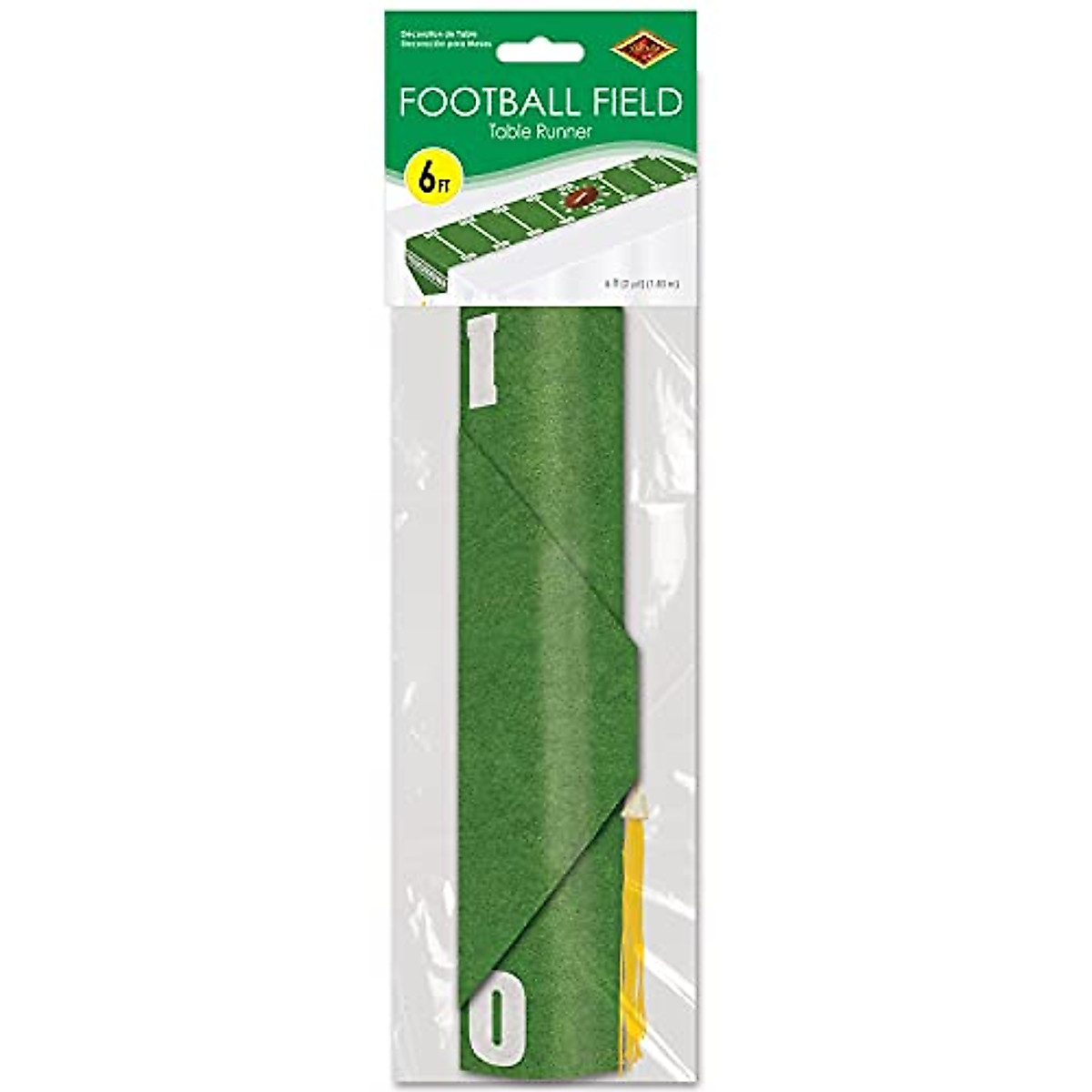 Beistle Printed Game Day Table Runner, 11"x6', Green, White