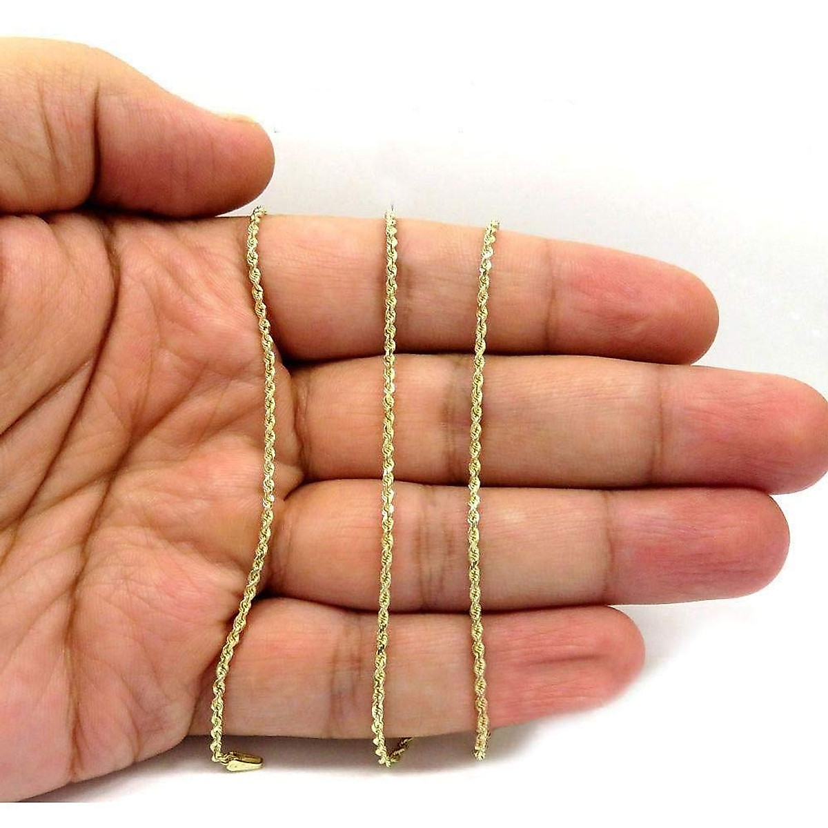 Verona Jewelers 18K Gold 1.5MM Diamond Cut Rope Chain Necklace, 18K Gold Rope Chain, 18K Gold Necklaces,18K Gold Chain Gold Dainty Necklace, Real 18K Gold Chain, 16-30