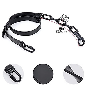 BAIXUEJI Genuine Leather Purse Strap Adjustable Replacement Crossbody Shoulder Bag Handbag (Shoulder Strap (Black))