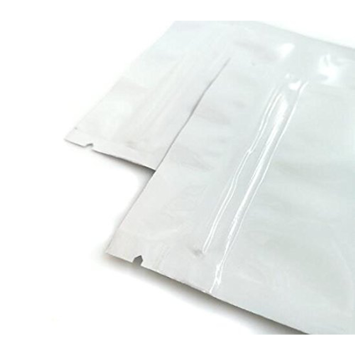 100pcs 3x4" Colorful Self Sealing Double-Sided Color Mylar Foil Flat Heat Sealable Bag Food Grade Storage Packing Pouch (White)