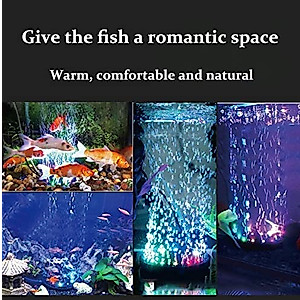 4.92 inch 12 LEDs Fish Tank Light, Bubbler Stone, LED Aquarium Lights Disk, Submersible Fish Tank Decorations Accessories, Underwater Round Small Bubbles Lamp Without air pump