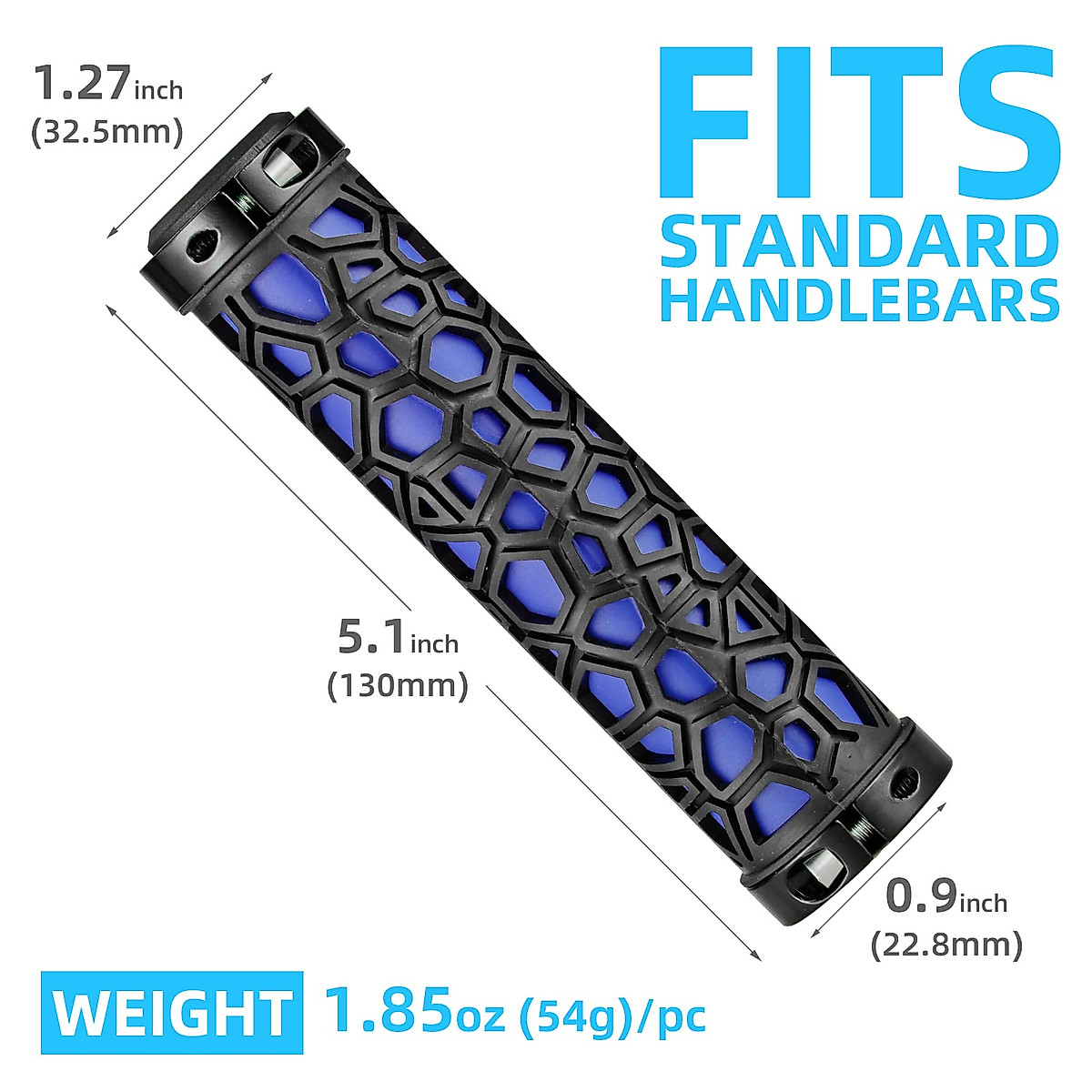 ROCKBROS Bike Handlebar Grips Double Lock-on Bike Grips Non-Slip Bicycle Handlebar Grips for MTB, BMX, Scooters, Folding Bikes 22.2mm