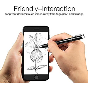 Stylus Compatible with Amazon Fire 7 Kids Edition (2019 Release)/ Kindle Fire HDX 8.9 (2013 Release),7 (2013 Release) - Touch Screen Pen Fiber Tip Aluminum Lightweight Black
