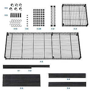 BRIAN & DANY Free-standing Closet Garment Rack, Heavy Duty Clothes Wardrobe, Rolling Clothes Rack, Closet Storage Organizer with Hanger Bar, Contains 10 hooks, Black, 47.72" L x 17.99" W x 70.87" H
