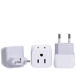 Ceptics Turkey, Egypt, Iceland Travel Adapter Plug - Type C - Europe - 2 In 1 - Light Weight - Perfect for Cell Phones, Chargers, Cameras and More